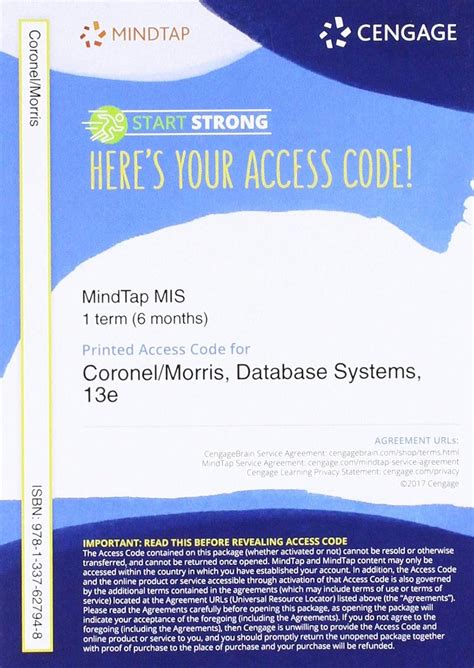 Mindtap For Coronel Morris Database Systems Design Implementation And Management