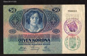 1914 50 Korona Szeben Vármegye Nagyszeben Felülbélyegzés Vaterahu