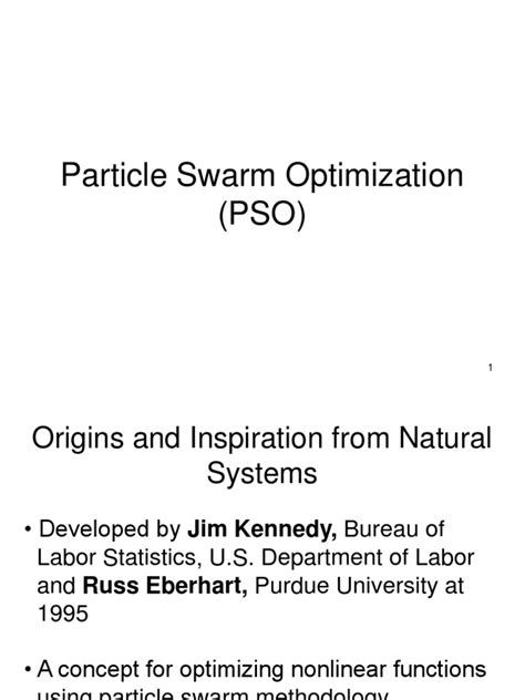 Particle Swarm Optimization 1 Pdf Mathematical Optimization
