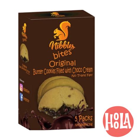 Nibbles Bites Original Butter Cookies Filled With Lava Choco 50g