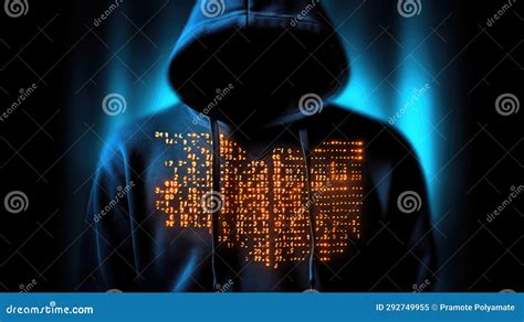 Hoodie With Binary Code On The Background Generative Ai Stock Image Image Of Desk Thief