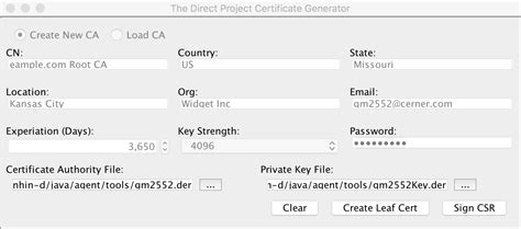 Certificate Generation Directproject Java Reference Implementation