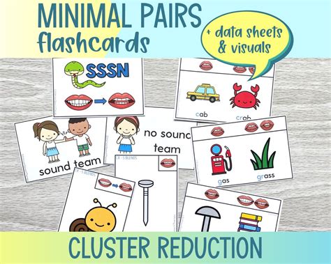 Printable Cluster Reduction Minimal Pairs Picture Cards Etsy