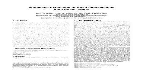 Pdf Automatic Extraction Of Road Intersections From Raster Maps Dokumentips