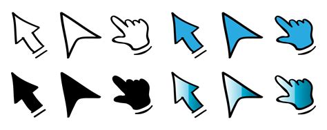 hand drawn pointer cursor icons in doodle style 11850902 vector art at vecteezy