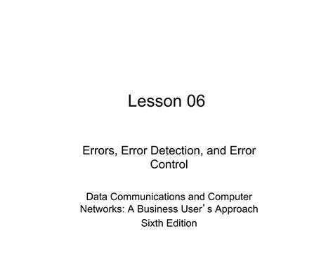 Errors Error Detection And Error Control Ppt