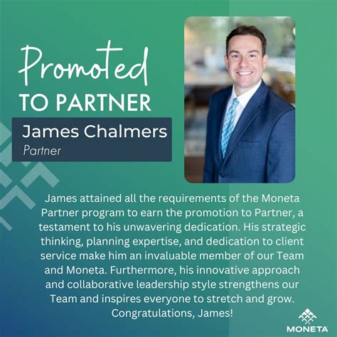 Please Join Us In Congratulating James Chalmers Recent Promotion To Partner James Chalmers