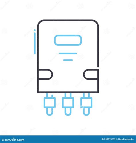 Transistor Line Icon Outline Symbol Vector Illustration Concept Sign