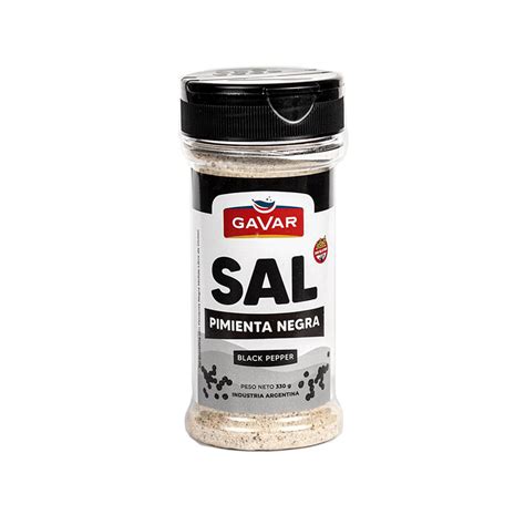 Sal Entrefina Con Pimienta Negra Molida X 350 Gr Gavar Jumbo
