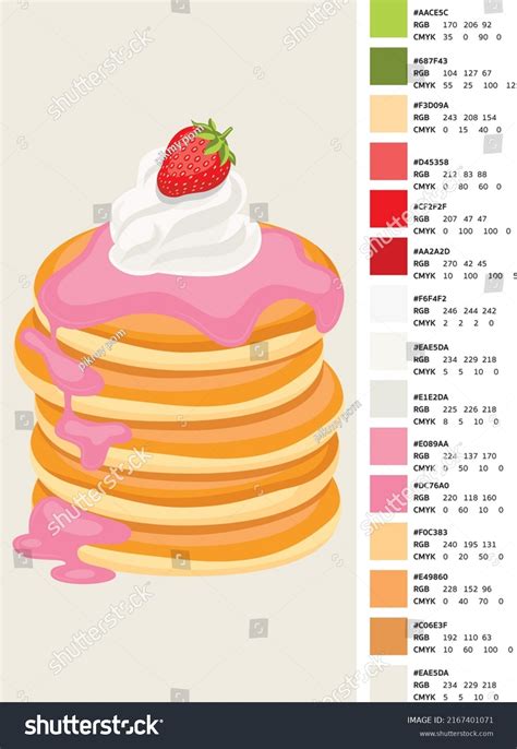 Pancake Color Guide Palette Hex Html Stock Vector Royalty Free