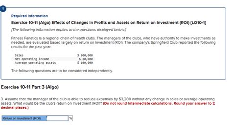 Solved Requlred Information Exerclse 10 11 Algo Effects Of Chegg Com