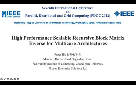 Mandeep Kumar On Linkedin Locuz Hpc Parallel Algorithm Linearalgebra Matrix Ai