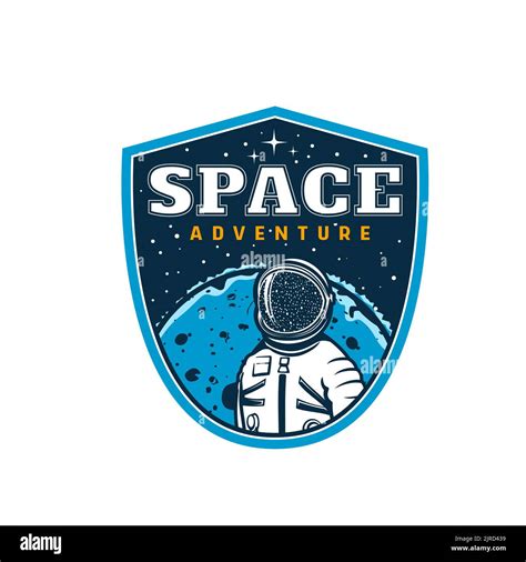 Astronaut In Space Space Adventure Vintage Emblem Cosmos Exploration Vector Icon With