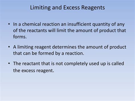 Ppt Limiting And Excess Reagents Powerpoint Presentation Free