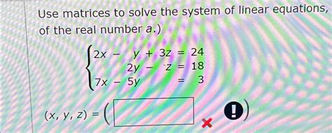 Solved Use Matrices To Solve The System Of Linear Equations Chegg
