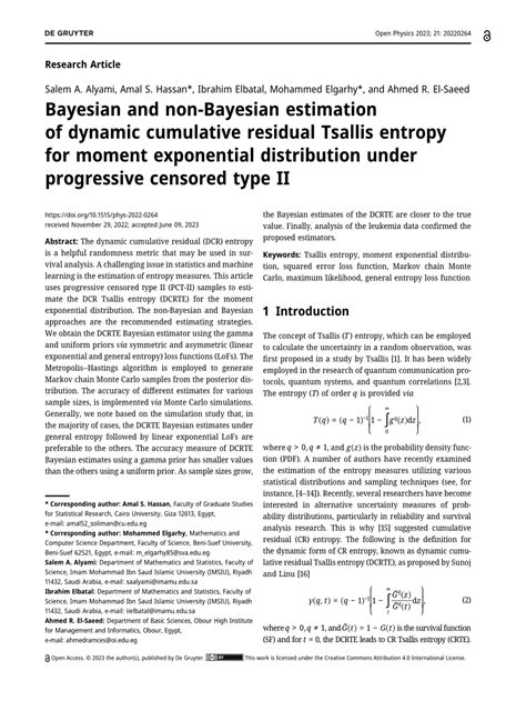 Pdf Bayesian And Non Bayesian Estimation Of Dynamic Cumulative