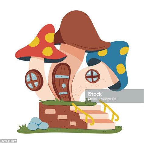 그놈과 엘프 벡터 만화 일러스트레이션을위한 버섯 요정 집은 배경에 고립되어 있습니다 0명에 대한 스톡 벡터 아트 및 기타 이미지 0명 귀여운 그놈 Istock