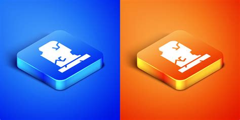 파란색과 주황색 배경에 격리 된 삭제 표시 아이콘이있는 등색 오래된 무덤 정사각형 버튼입니다 벡터 3차원 형태에 대한 스톡 벡터 아트 및 기타 이미지 Istock