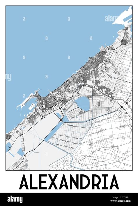 Alexandria Egypt Poster Map Art Stock Vector Image And Art Alamy