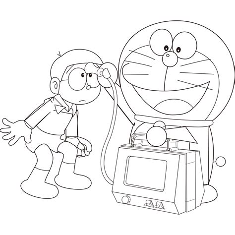 Jual Gambar Mewarnai ~ Doraemon Seketsa Lukis Drawing Sketch Sketsa Menggambar A4 Bukan