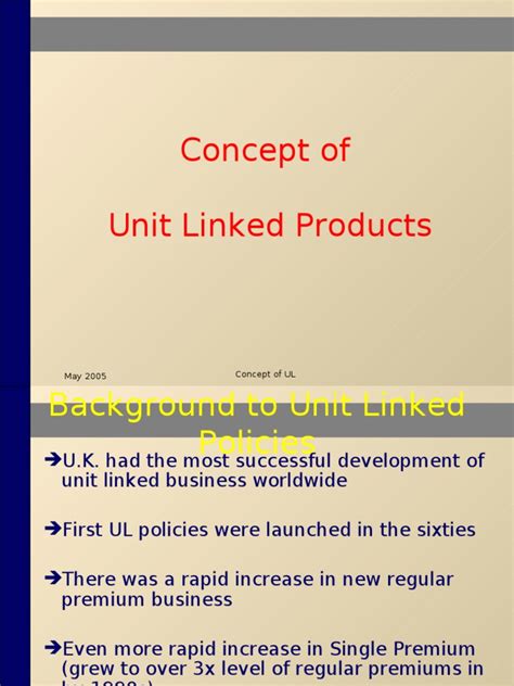 Concept Of Unit Linked Products Pdf Life Insurance Insurance