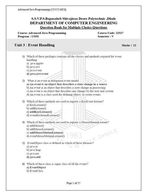Ajp 22517 Qb Unit 3456 Pdf Port Computer Networking File Transfer Protocol
