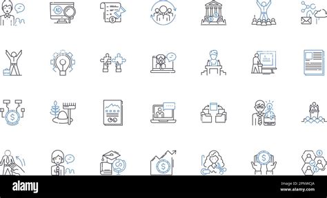 Workforce Productivity Line Icons Collection Efficiency Motivation