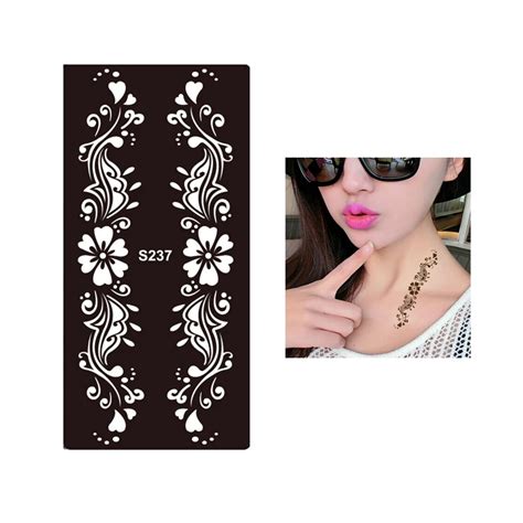 Buy 1pc Waterproof Temporary Tatoo Henna Heart Flower