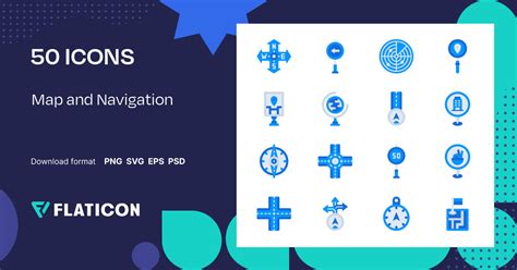 Pack De Iconos Map And Navigation Flat 50 Iconos Svg