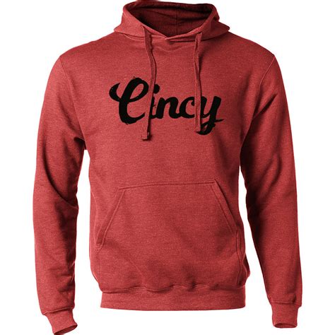 Cincy Script Hoodie Red Black