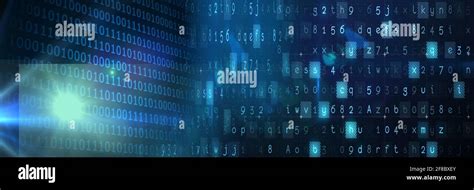 Computer Code Processing Over Blue Background Technology Programming