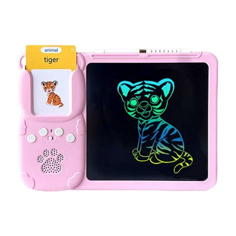 2 в 1 Lcd таблет за деца Fluffy интерактивен и образователен писане и рисуване 112 карти с