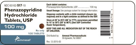 Phenazopyridine Hydrochloride Tablets Usp Rx Only