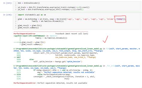 Python 3 X Getting PerfectSeparationError When Using The