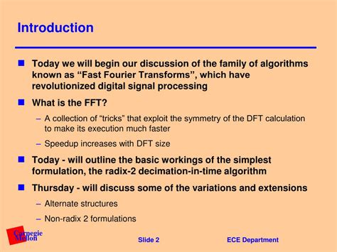 Ppt 18 791 Lecture 17 Introduction To The Fast Fourier Transform