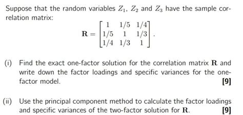 Answered Suppose That The Random Variables Z Z And Z3 Have The Sample