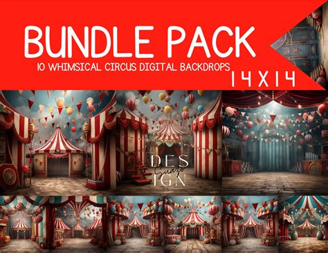 Circus Fine Art Backdrop For Photo Circus Themed Backdrop Set