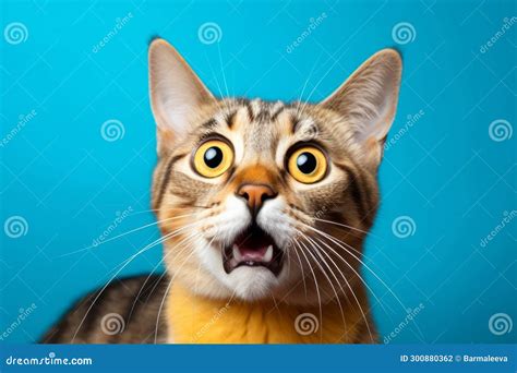 Crazy Surprised Cat Make Big Eyes Emotional Funny Cat Looking Shocked