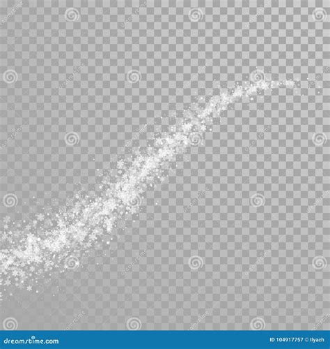 Christmas Sparkling Snowflakes Tail Of Glittering Snow Particles With