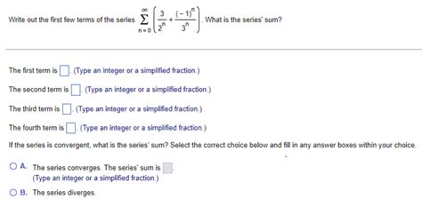 Solved The First Term Is Type An Integer Or A Simplified