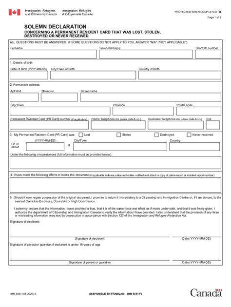 Solemn Declaration Pr Card Fill Out And Sign Online Dochub