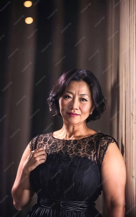 Premium Photo Portrait Photo Of Beautiful Middle Aged Adult Asian Woman Generative Ai