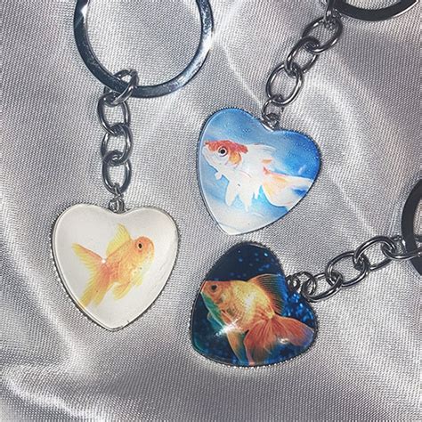 키링 변경 가능컬러 추가 키치 입체 체인 금붕어 물고기 팬던트 에어팟 키링 열쇠고리 에이블리