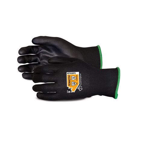 Superior Glove Stagbpu Tenactiv Glove Black 13ga Knit High Performance
