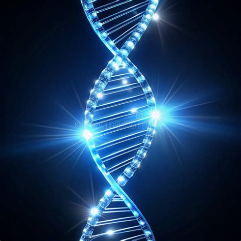 Glowing Digital Dna Strand Isolated On White Stock Illustration Illustration Of Technology