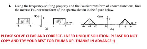 Solved 1 Using The Frequency Shifting Property And The