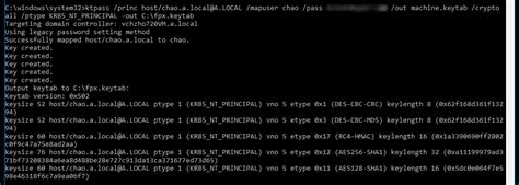 error when trying to generate kerberos keytab file using ktpass