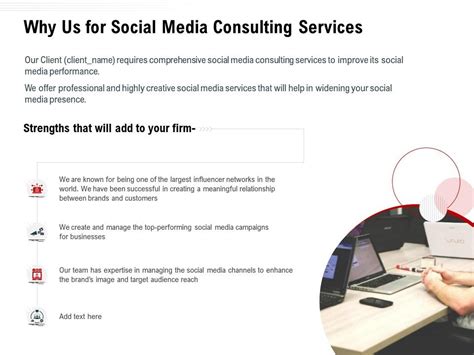 Why Us For Social Media Consulting Services Ppt Powerpoint Gallery Slide Presentation Graphics