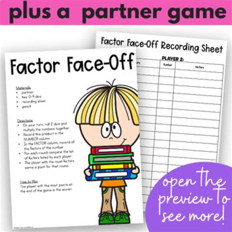 Factoring By Gcf Activity Factor Pairs Worksheet With Common Factor
