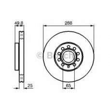 Bosch Σετ Δισκόπλακες Εμπρός 1τμχ για Audi Seat Skoda Volkswagen